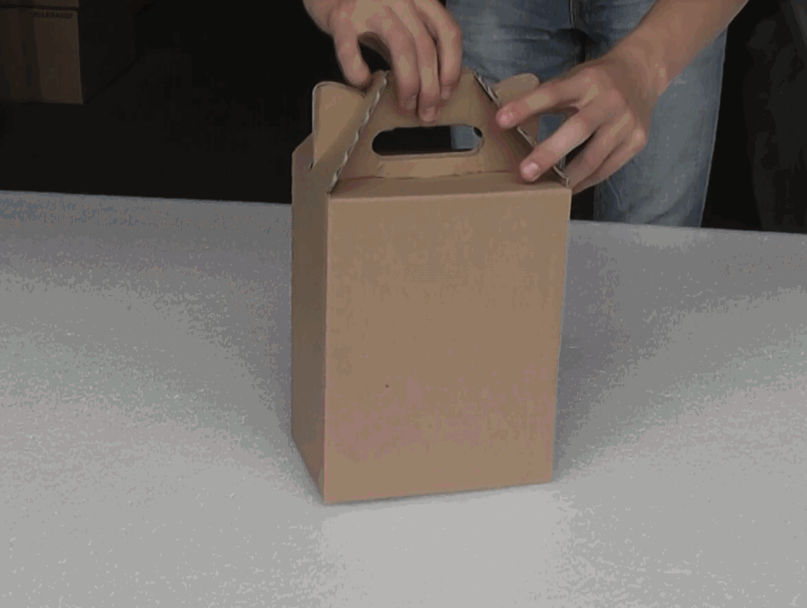 Caisse avec un fond semi automatique et une poignée - Fefco 217 ...